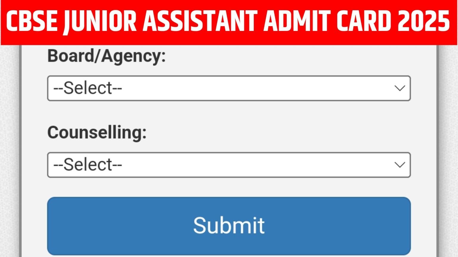CBSE Junior Assistant Admit Card 2025 Direct Link To Download @cbse.gov ...