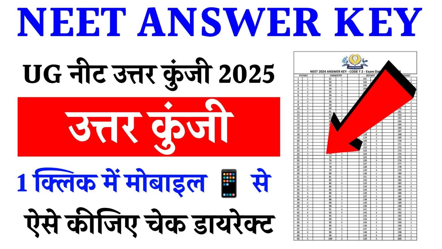 NEET UG Answer Key 2025, Provisional, Official Answer Key@neet.nta.ac ...